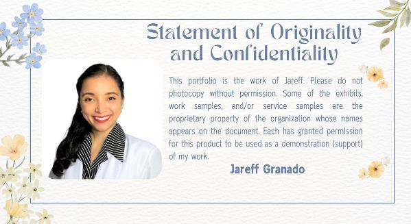 Statement of Originality and Confidentiality - ePortfolio (PSHS 123 ...
